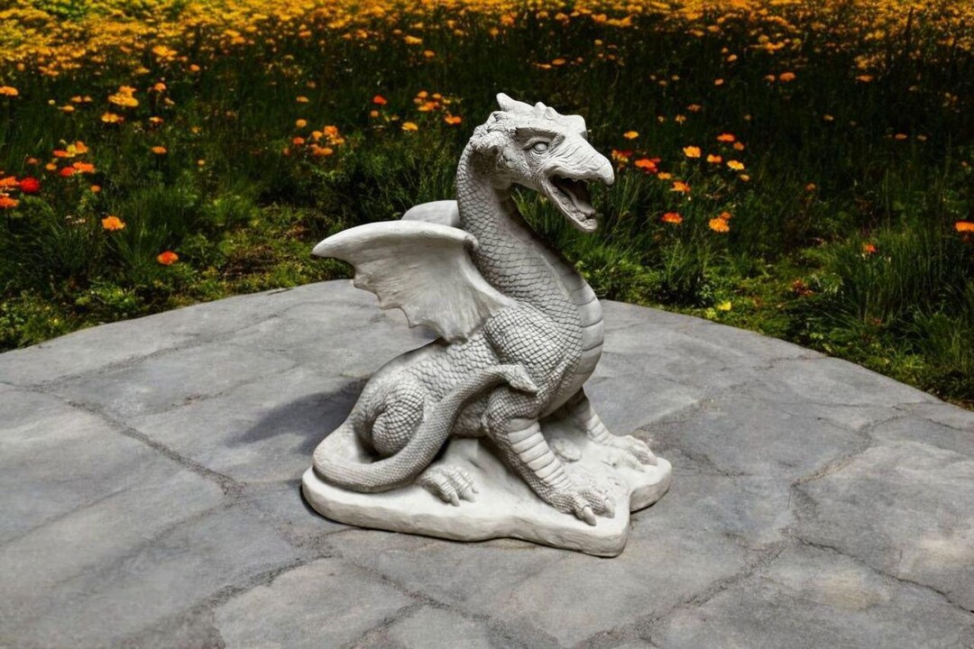 Massive Dragon Statue Gothic Dragon Sculpture Zen Decoration Gothic ...