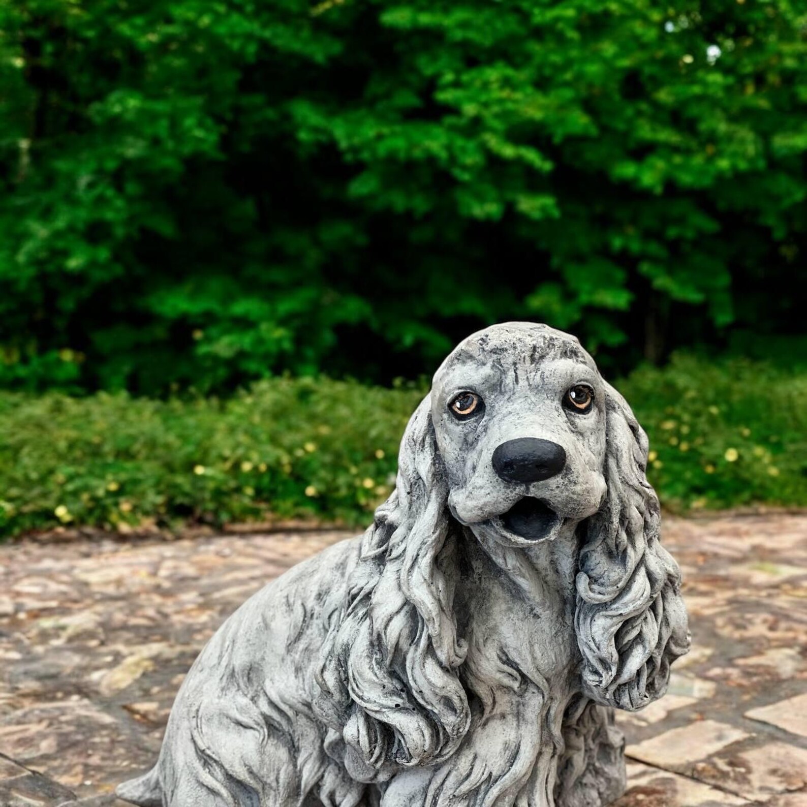 Cocker Spaniel With Open Mouth Figure Realistic Cocker Spaniel Grave ...