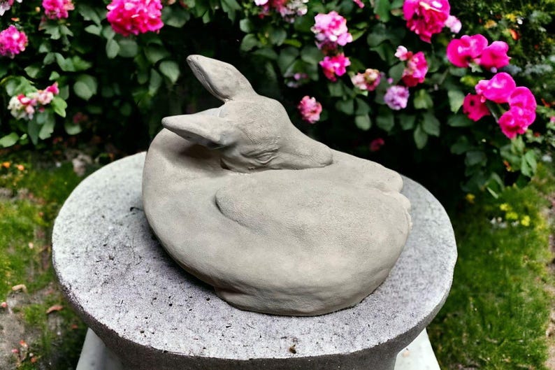 Large Fawn Statue Concrete Resting Deer Figure Massive Fawn Sculpture ...