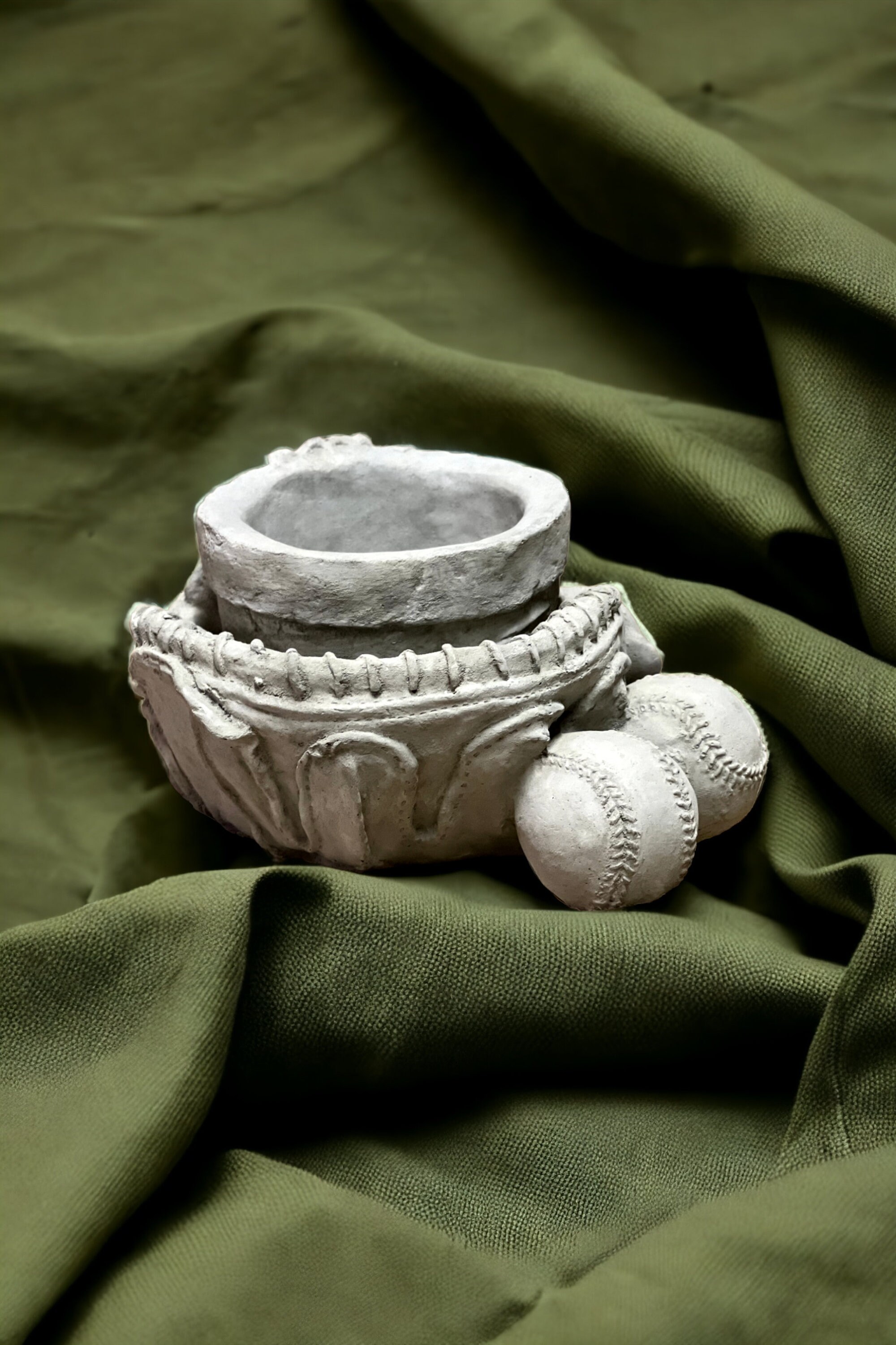 Baseball Glove Planter Statue Detailed Baseball Decoration Outdoor ...