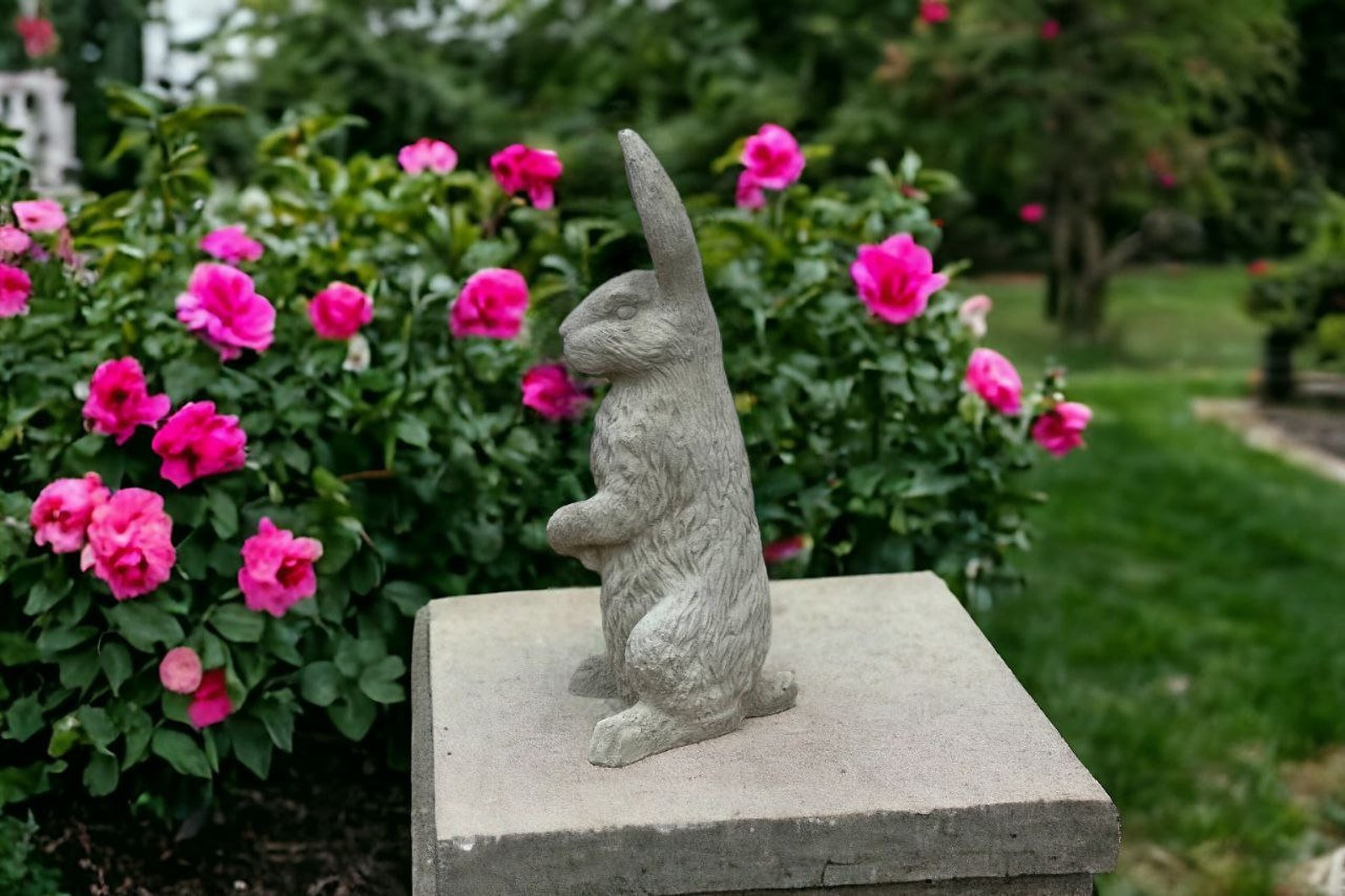 Massive Rabbit Garden Statue Concrete Bunny With Long Ears Figure ...