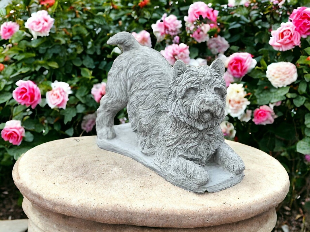 Playful Terrier Dog Statue Concrete Terrier Puppy Figure Detailed Dog ...