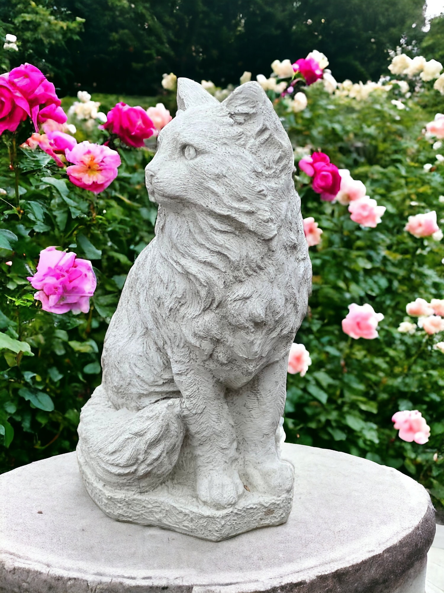 Looking up Cat Outdoor Sculpture Realistic Kitten Garden Statue ...