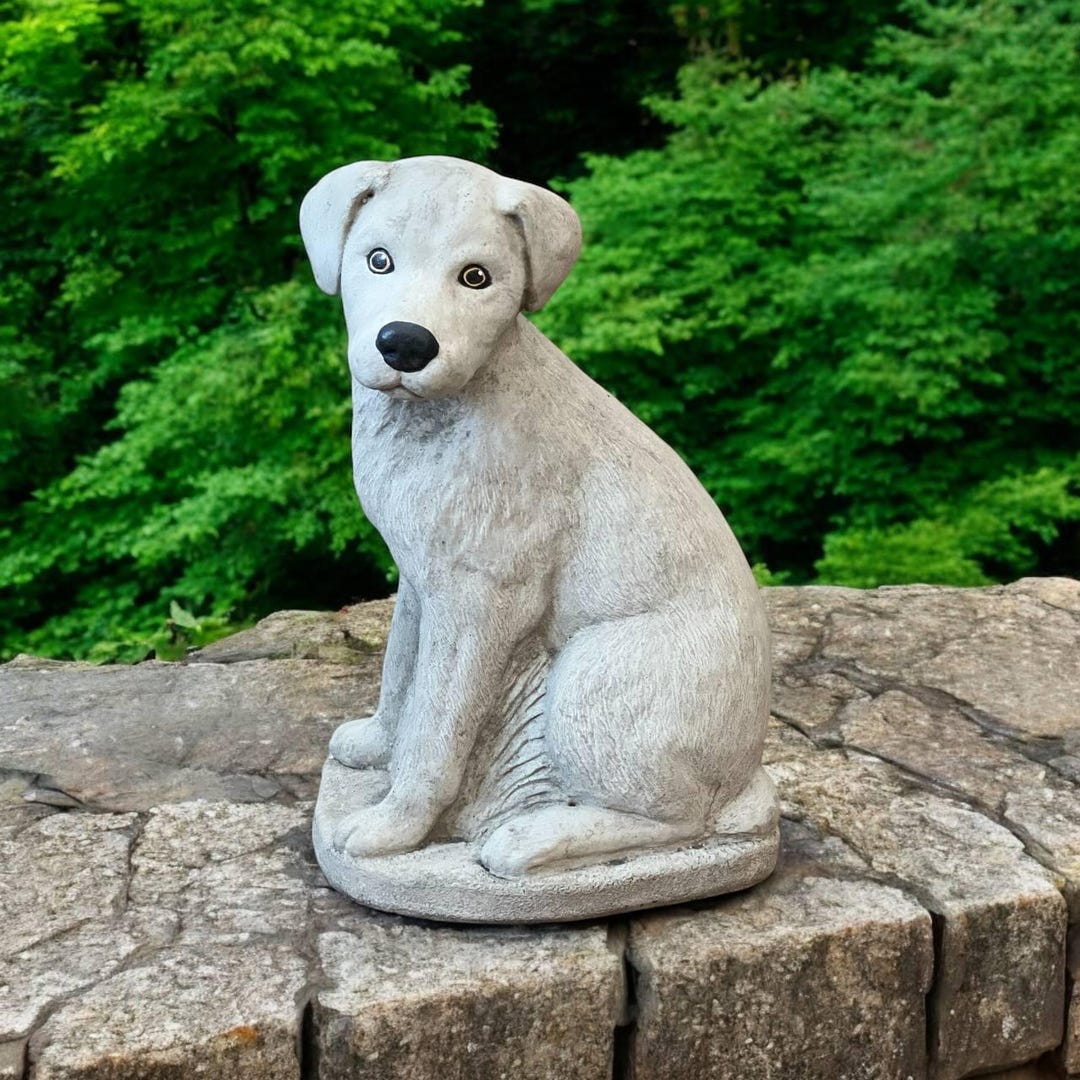 Sitting Labrador Puppy Statue Concrete Labrador Dog Sculpture Dog ...