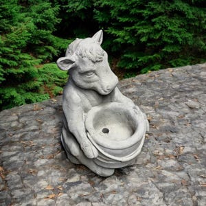 Sitting Cow With Pail Planter Statue Massive Cow Sculpture Flowers Pot ...