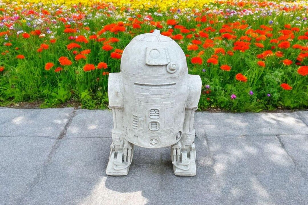 Movie Style Decoration Concrete Robot Sculpture Stone Statue Standing ...