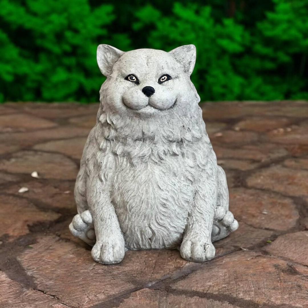 Upright Kitten Figure Squatting Cat Figurine Cat Memorial Art Cat Grave ...