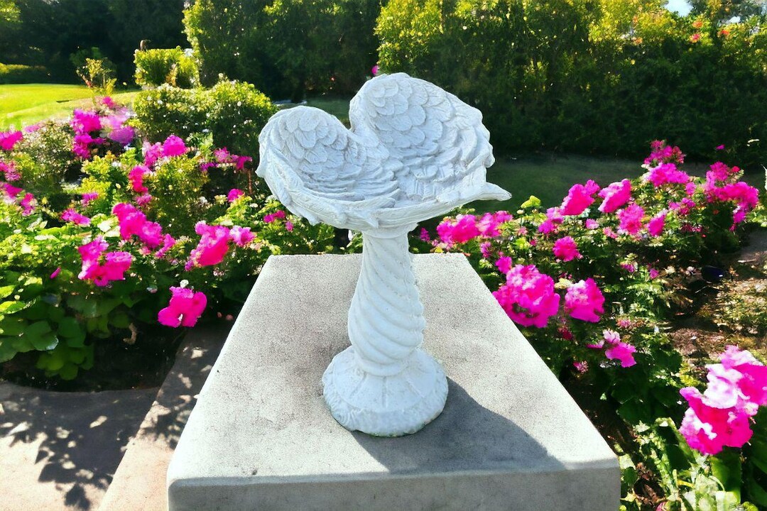Wings of an Angel Figure Massive Birds Bath Sculpture Tall Wings Water ...