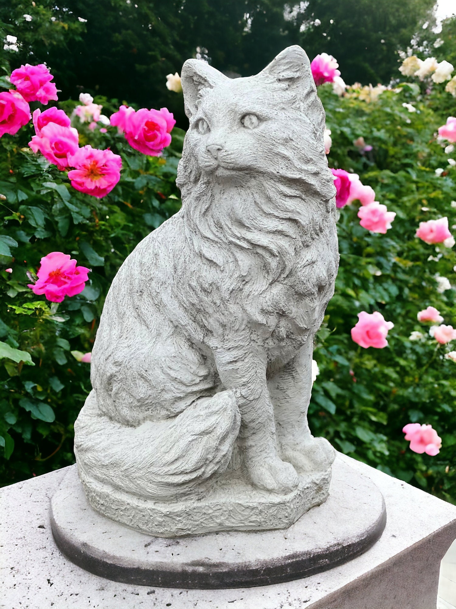 Looking up Cat Outdoor Sculpture Realistic Kitten Garden Statue ...