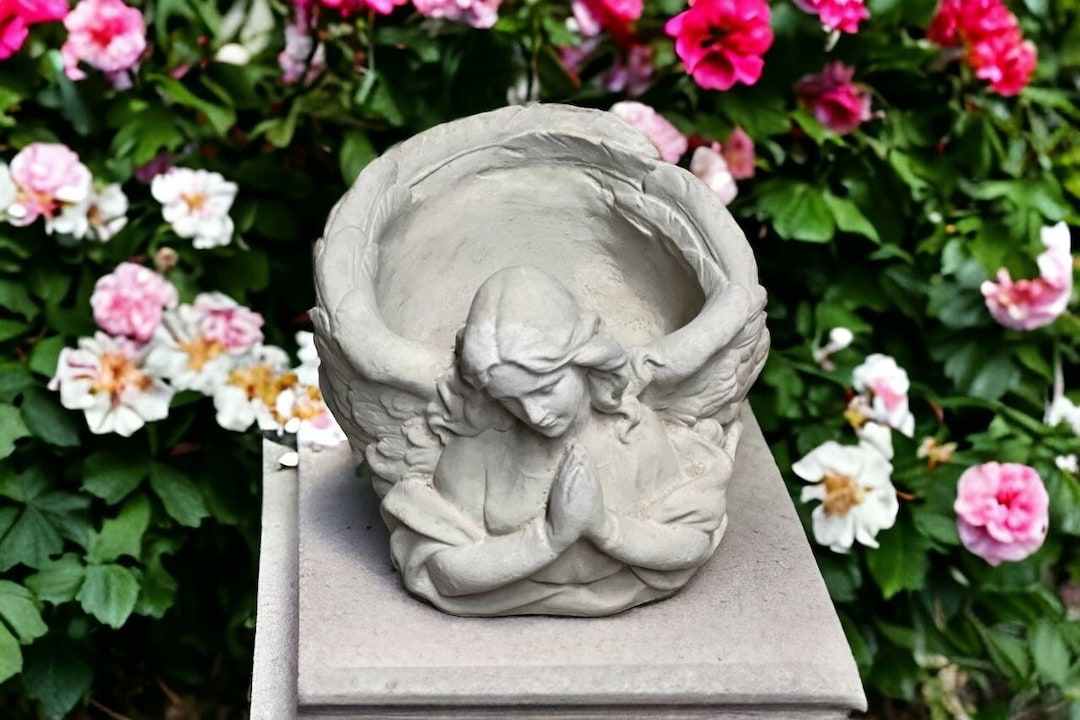 Angel Bust Planter Figure Concrete Flowers Pot Statue Garden or ...