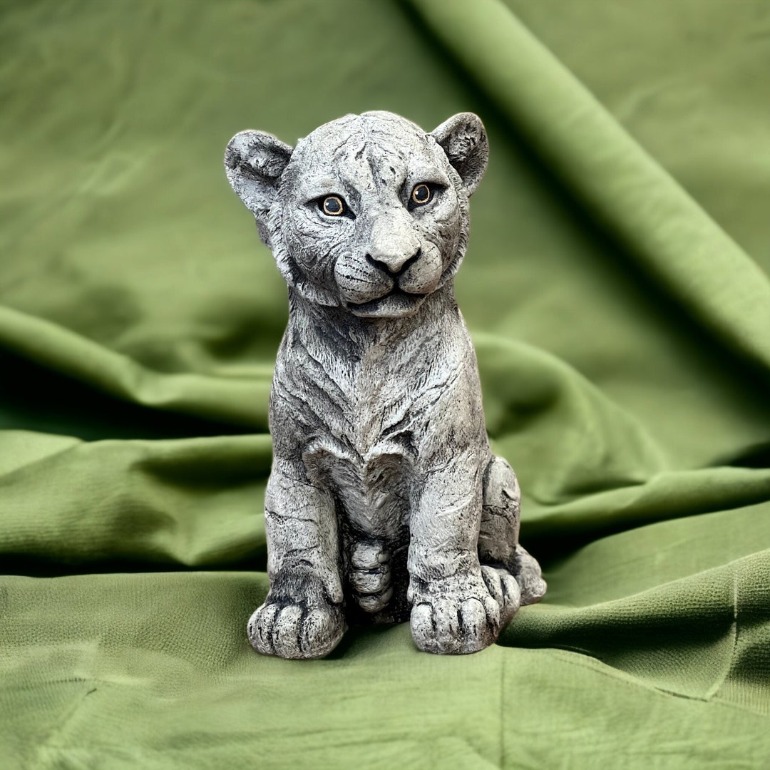 Detailed Sitting Tiger Statue Realistic Tiger Figurine Garden Backyard ...