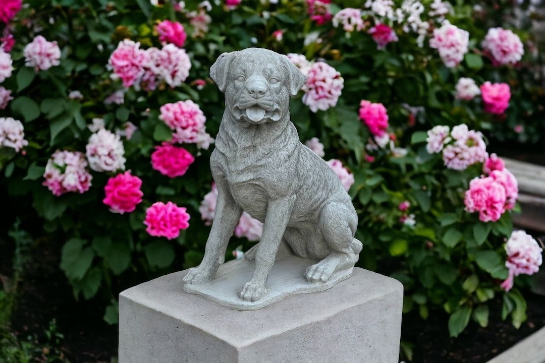 Large Rottweiler Dog Figure Outdoor Sitting Rottweiler Statue Concrete ...