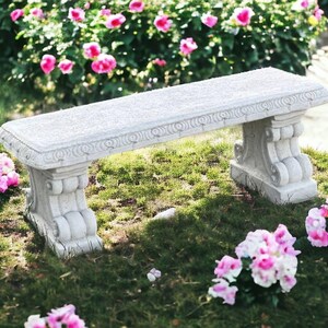 Detailed Bench Figurine Concrete Yard Figure Detailed Bench Sculpture ...