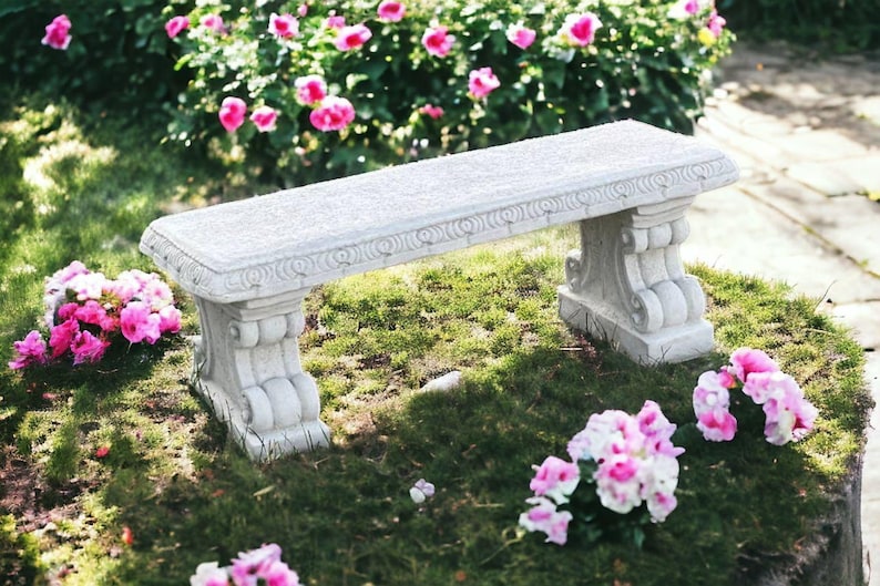Detailed Bench Figurine Concrete Yard Figure Detailed Bench Sculpture ...