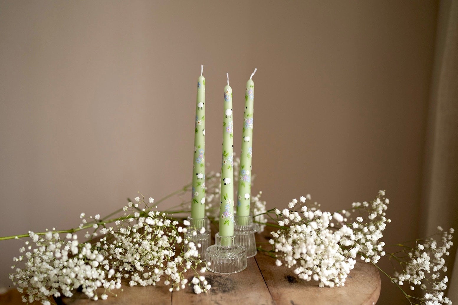 Easter Hand Painted Candles, Spring Candle, Painted Candle, Artisan ...