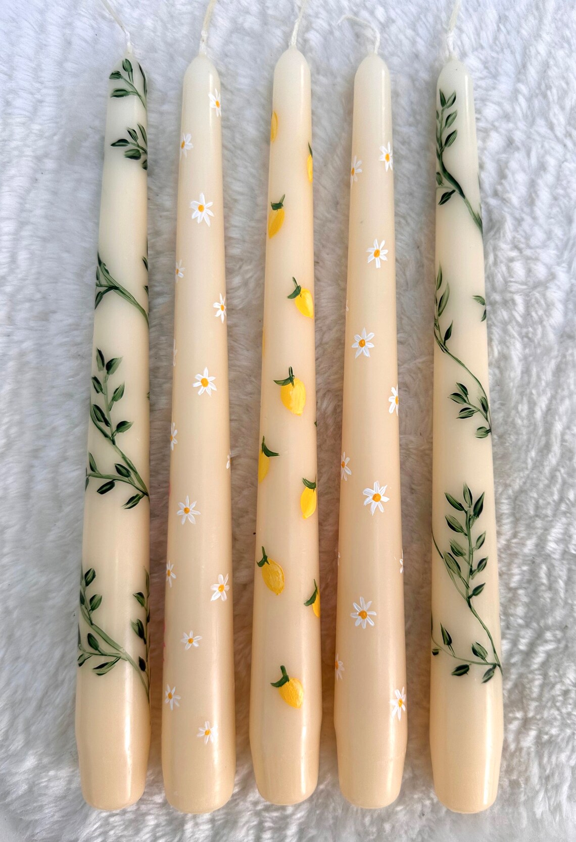 Hand Painted Candles by Bumble & Brown Hand Painted Candlesticks ...
