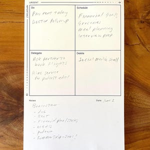 Eisenhower Matrix Pad: Minimalist Prioritization Tool, Recycled Paper ...