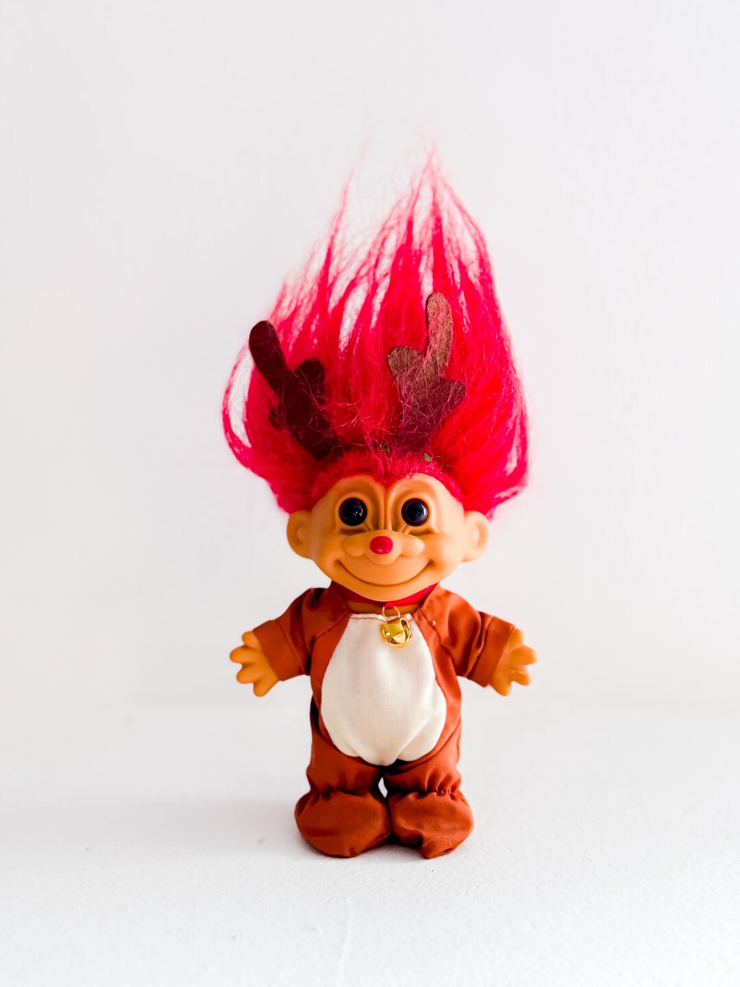 Vintage Russ Troll Doll Rudolph Reindeer 5 Christmas Holiday Red Nose ...