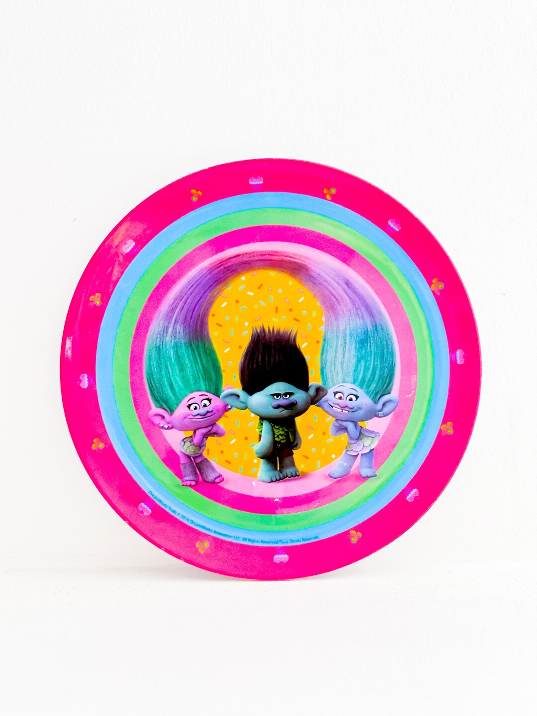 2016 Dreamworks Trolls Movie Collectors Plate Branch Satin & Chenille ...