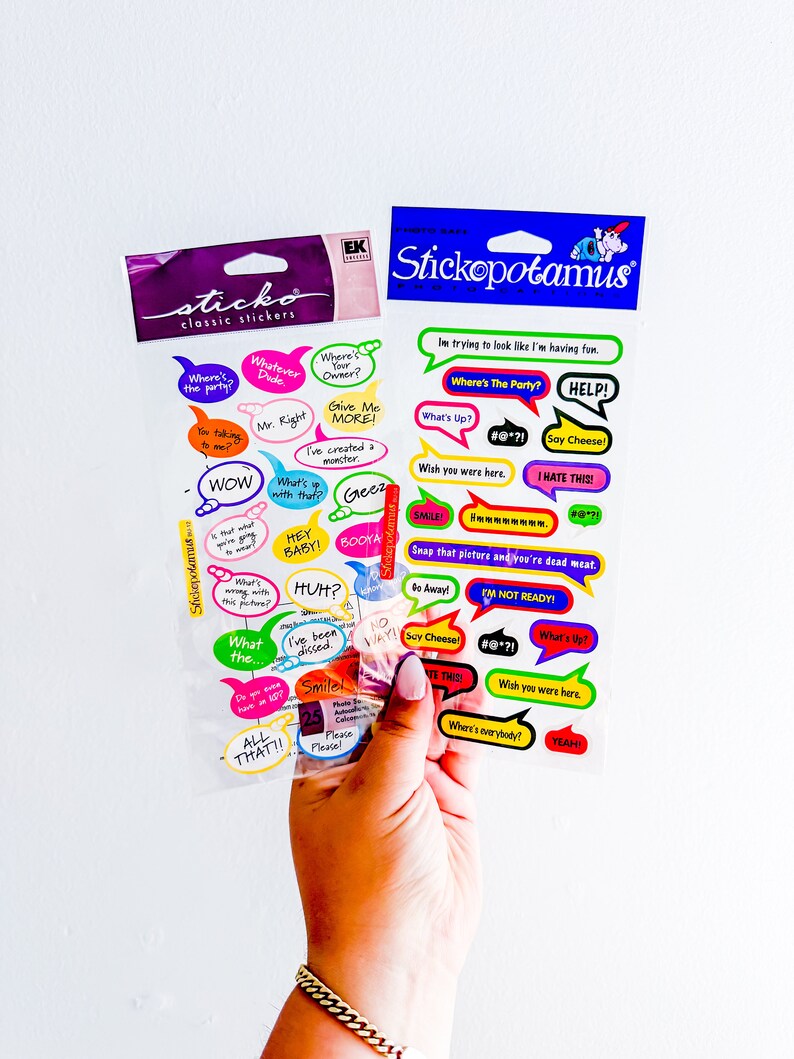 Vintage 1990’s Stickopotamus Photo Caption Stickers - Etsy