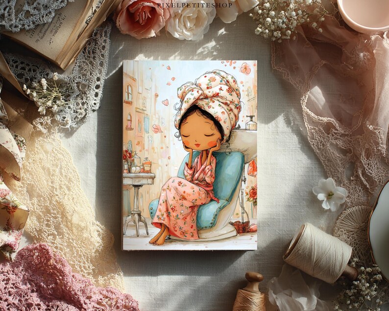 Spa and Luxury Salon Girl Digital Junk Journal Pages | Printable ...
