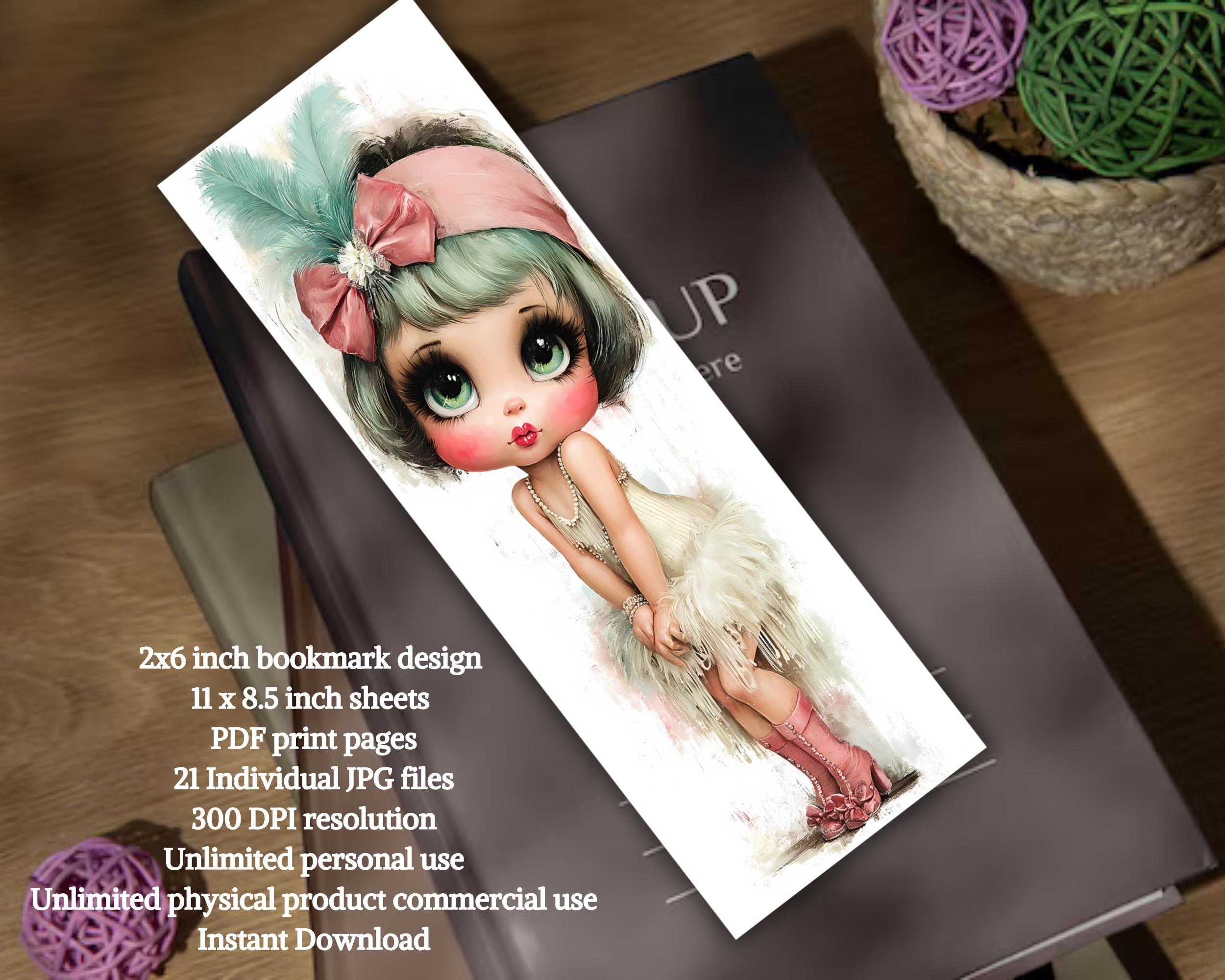 Retro Chibi Girl Printable Bookmarks (digital Download) - Etsy