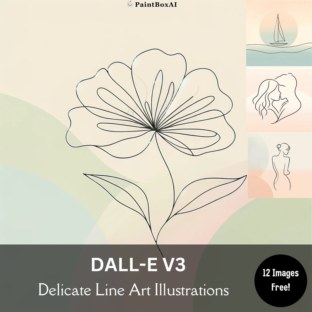 DALL-E Prompts for Delicate Line Art Illustrations, DALLE V3 Prompts ...