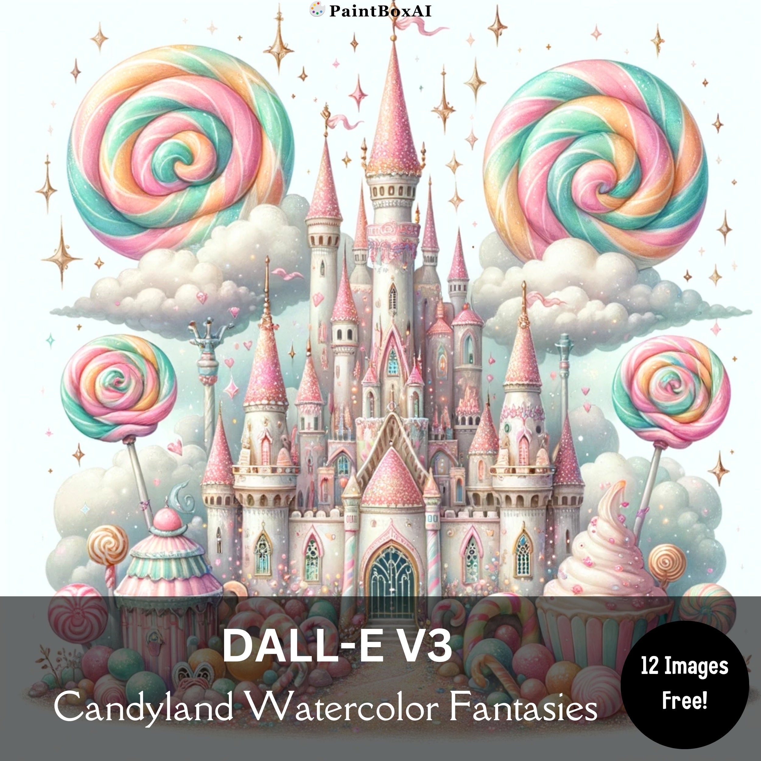 DALL-E 3 Prompts for Candyland Watercolor Fantasies, DALLE V3 Prompts ...