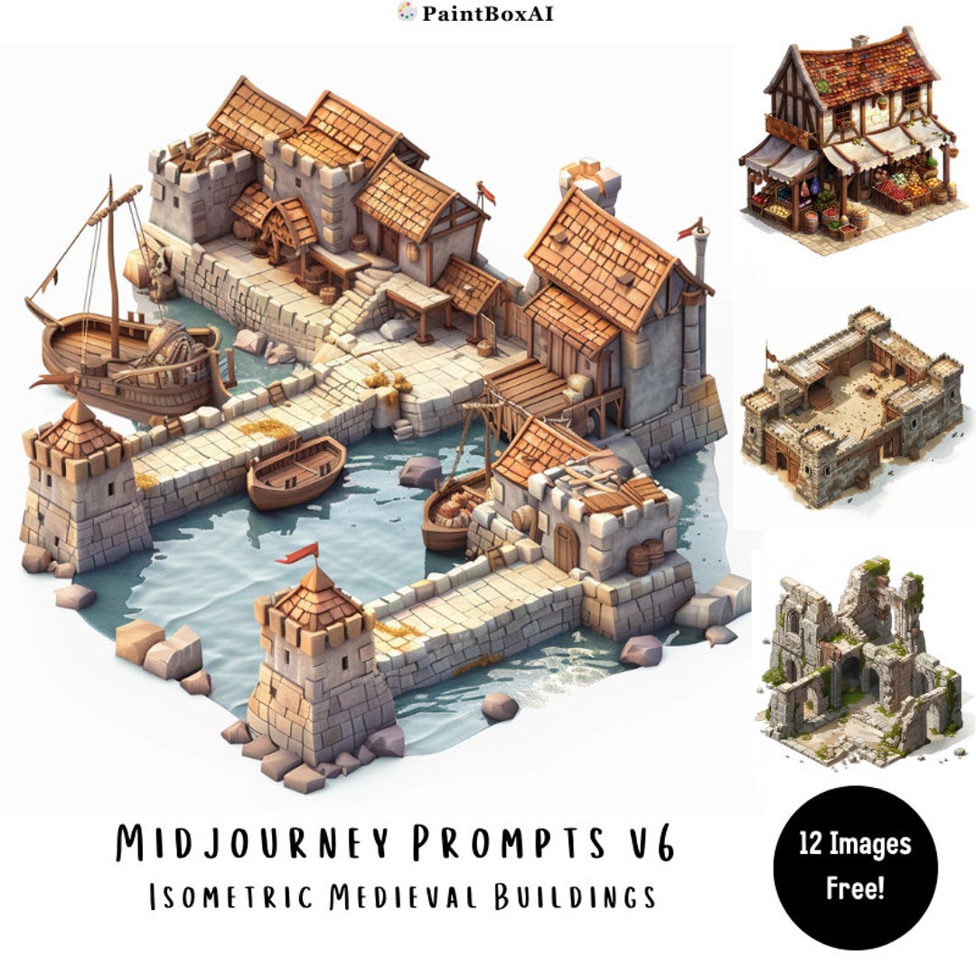 Midjourney Prompts for Isometric Buildings, AI Prompts for Game Assets ...