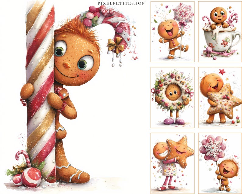 Quirky Gingerbread Christmas Junk Journal Pages – Digital Paper Set ...
