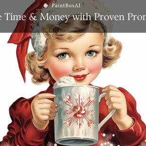 Midjourney Prompts for Vintage Christmas Kids Illustrations Figurative ...