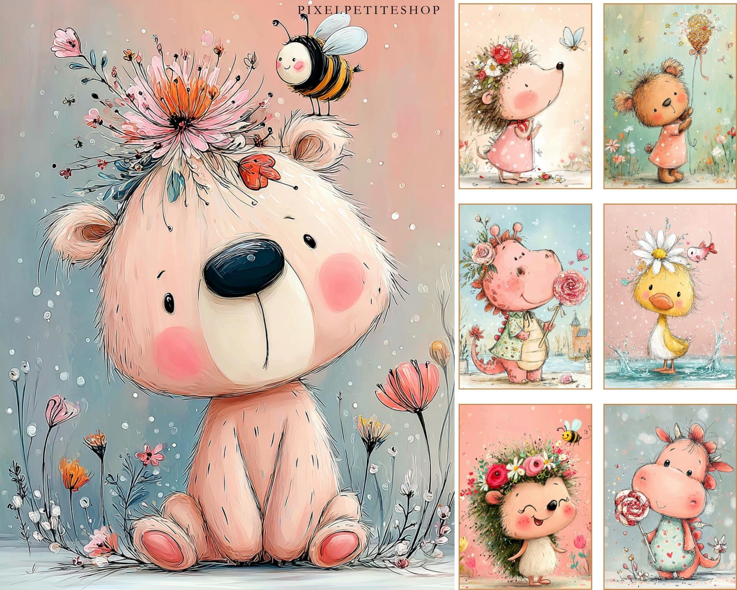 Whimsical Floral Friends Digital Pages | Junk Journal & Scrapbooking ...
