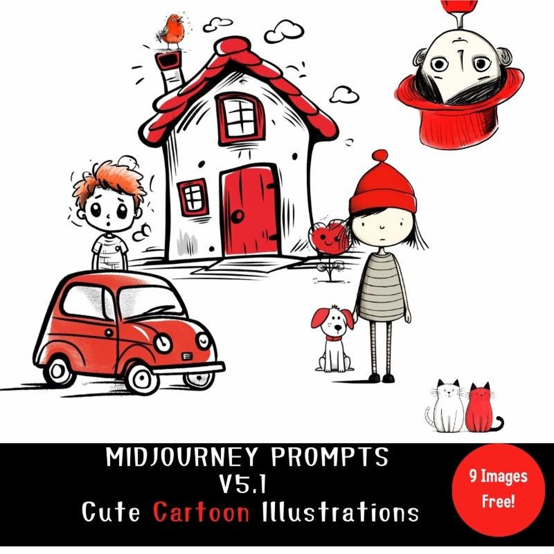 Midjourney Prompts for Cute Cartoon Illustrations, Doodle Artistry and ...