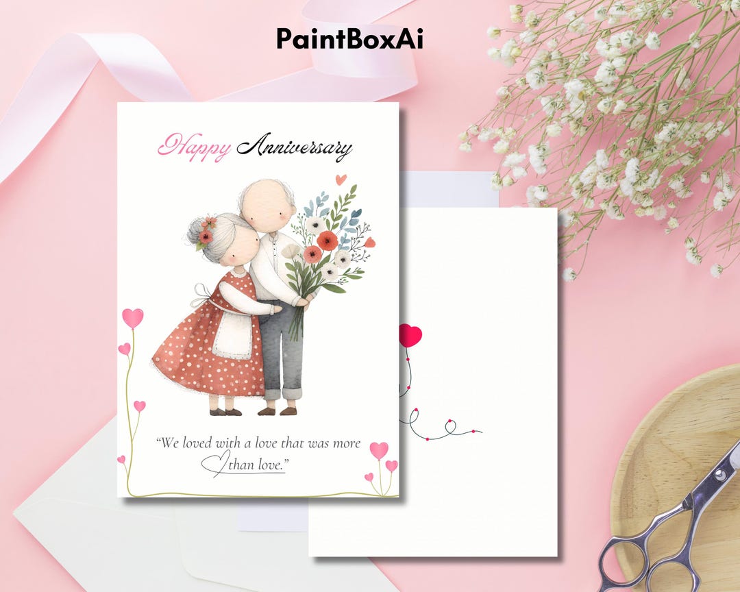 5x7 Anniversary Card Digital Download | Happy Anniversary Card for Husband, Wife, Boyfriend ...