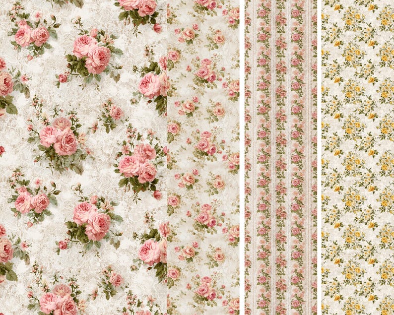 30 Floral Seamless Pattern. Digital Craft Paper Bundle. Commercial Use ...