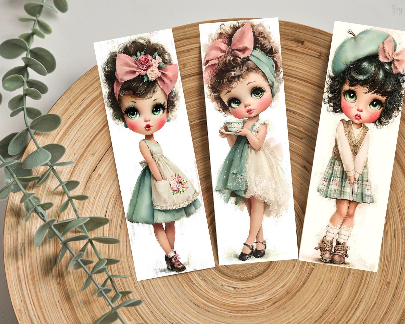 Retro Chibi Girl Printable Bookmarks (digital Download) - Etsy