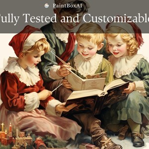 Midjourney Prompts for Vintage Christmas Kids Illustrations Figurative ...