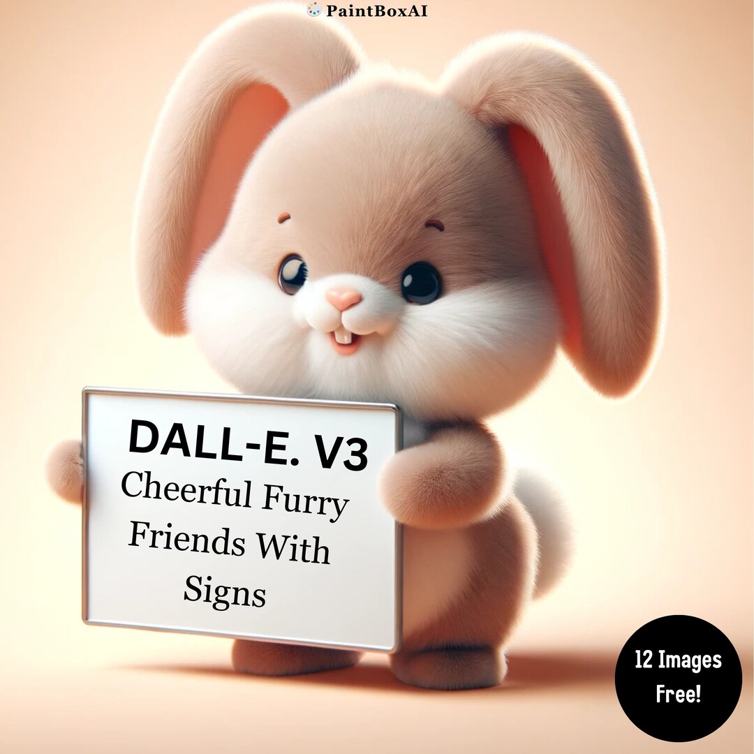 Cheerful Furry Friends With Signs DALLE V3 Prompts, Cute Animals AI ...