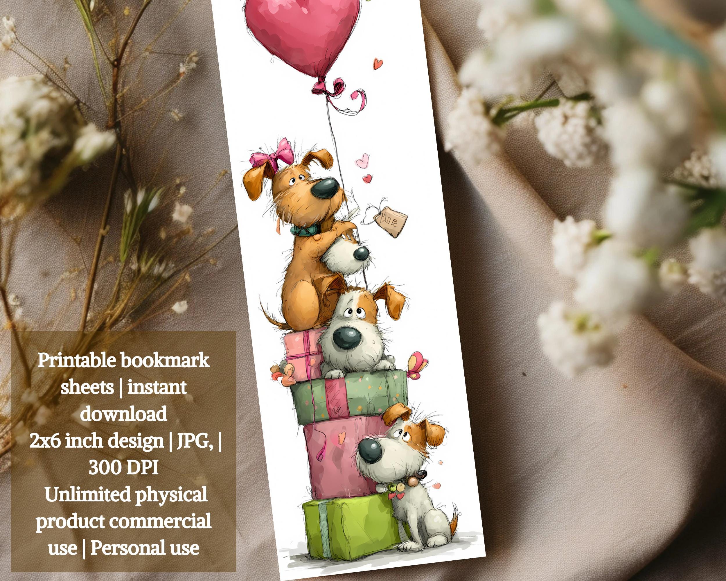 Quirky Valentine Animals Printable Bookmarks (digital Download) - Etsy