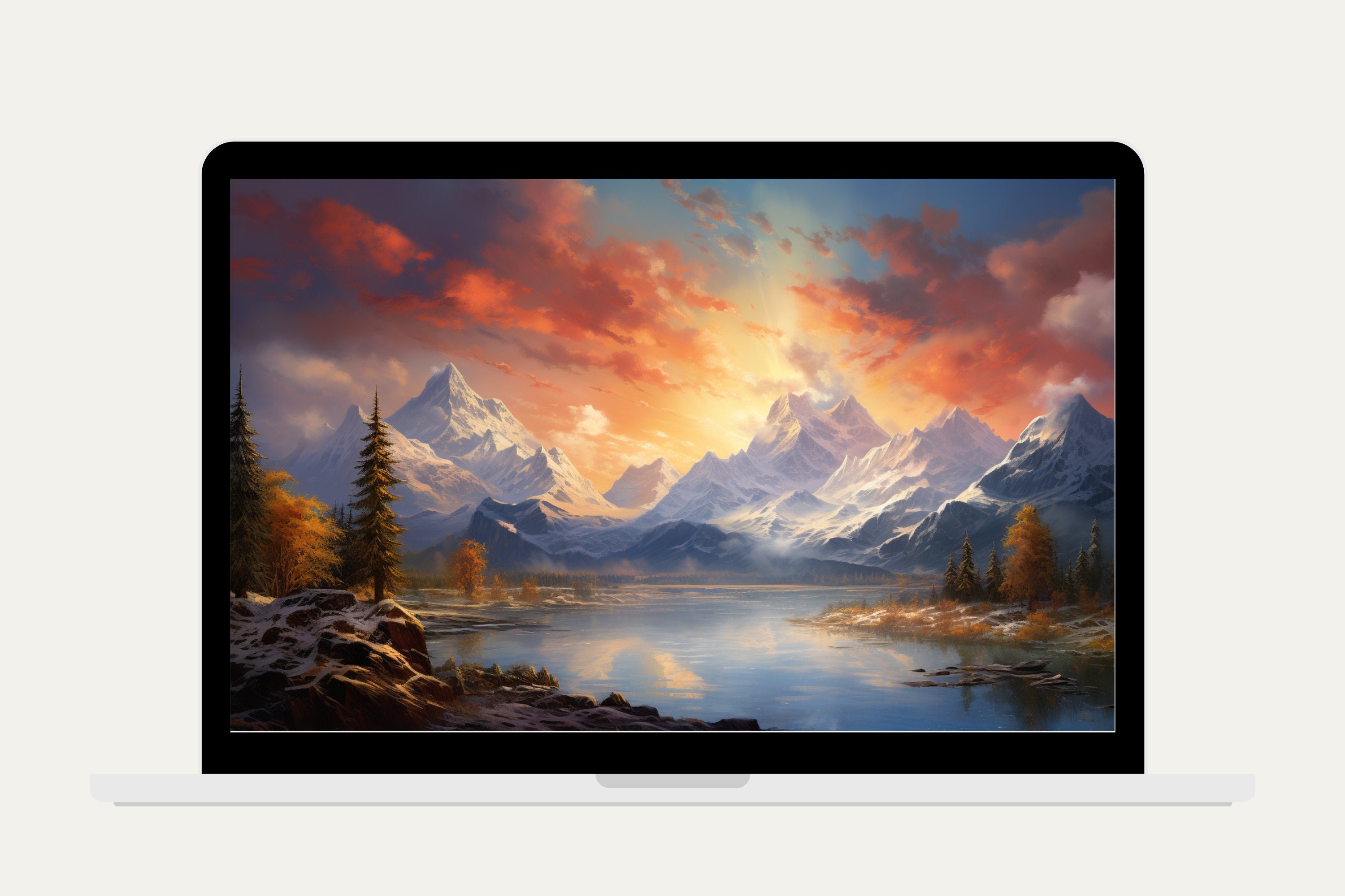 Stunning Mountain Range Laptop Wallpaper Nature Landscape - Etsy