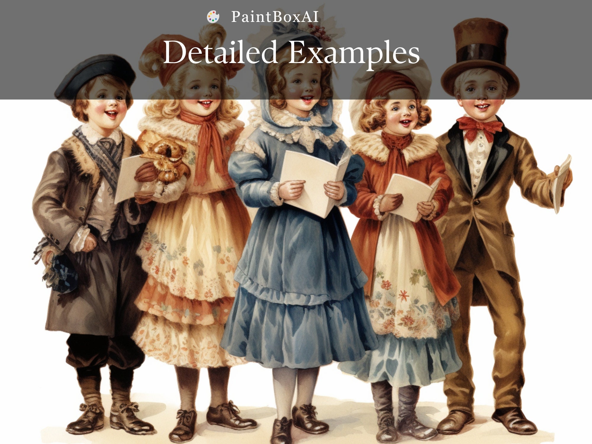 Midjourney Prompts for Vintage Christmas Kids Illustrations Figurative ...