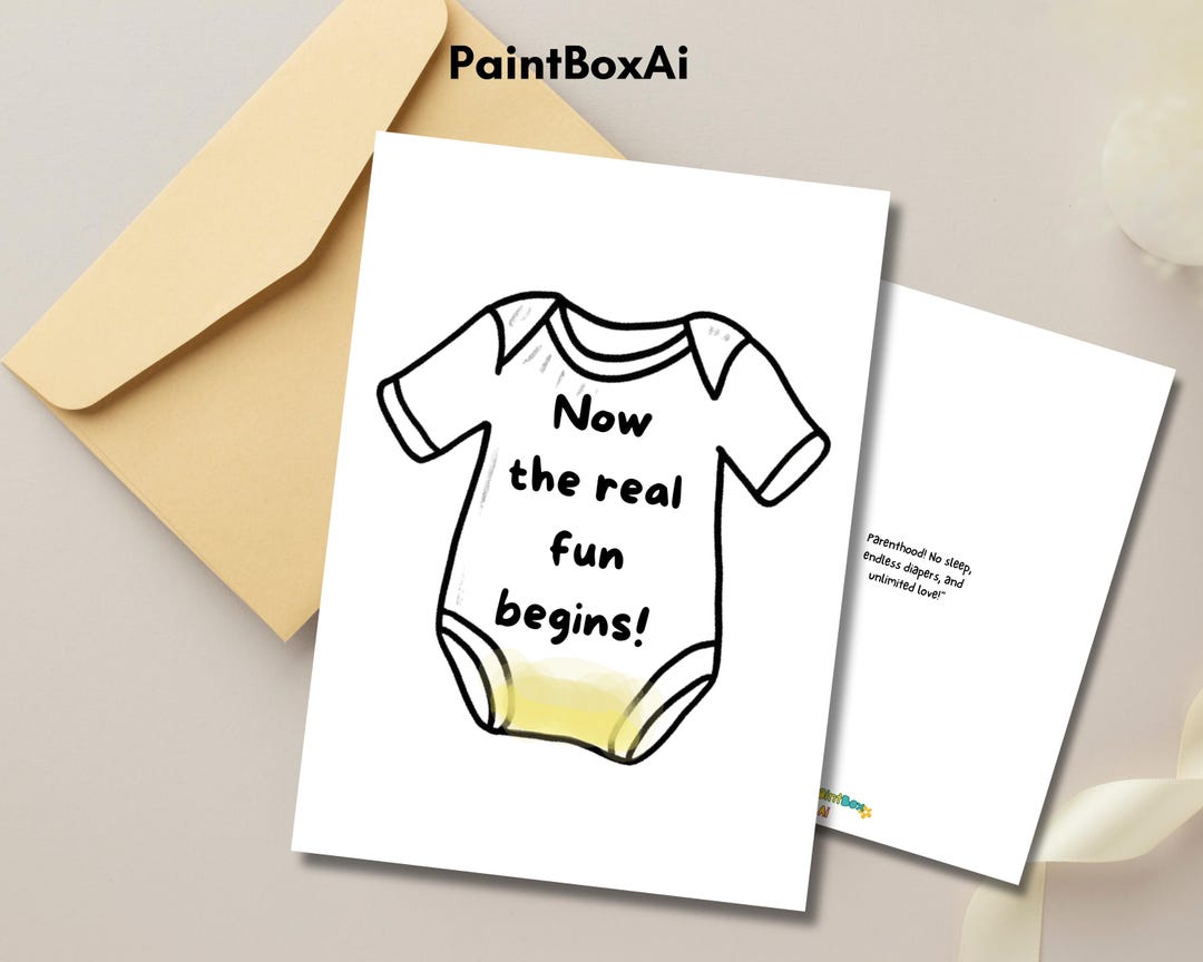 Funny New Baby Card – "now the Real Fun Begins!" – Humorous Parenthood ...