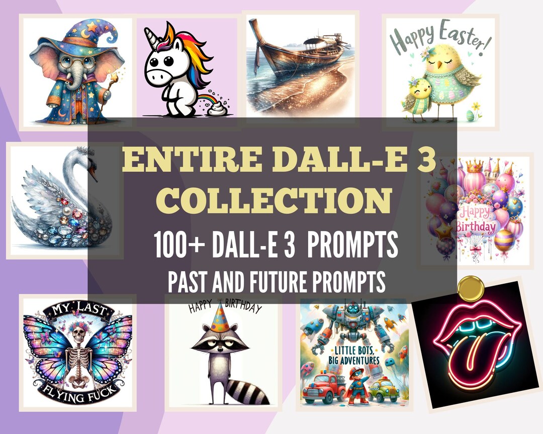 100 DALLE 3 Prompts, Complete Shop Bundle, Lifetime Access, New DALLE ...