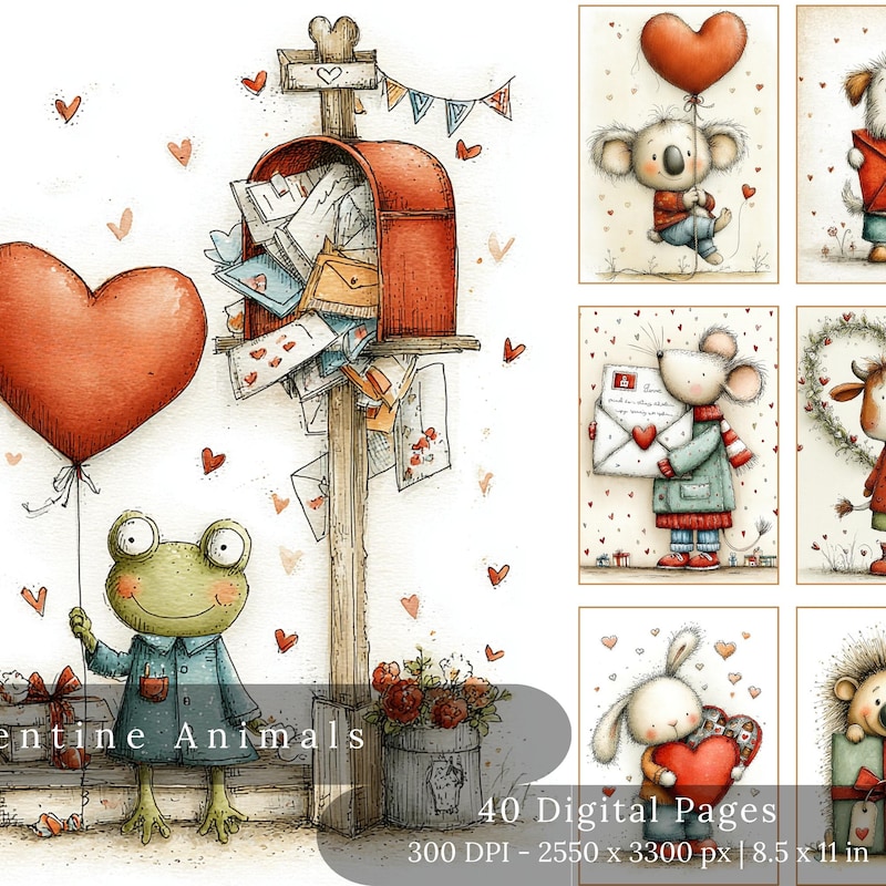Valentine Card Kit Dog - Etsy UK
