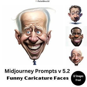 Midjourney Prompts for Caricature Faces, Celebrities Caricatures AI ...