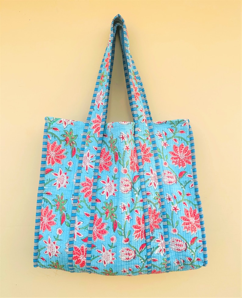 Handmade Tote Bag / Indian Quilted Making Tote Bags / Grocery Bag ...