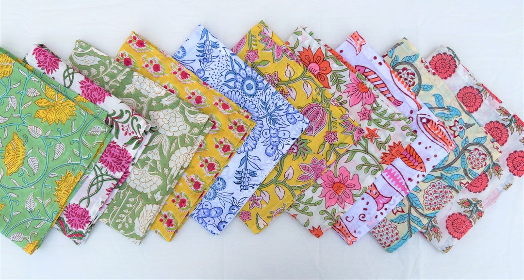 Mix and Match Napkins Set Assorted Napkin Set 50 Pack of Handblock ...