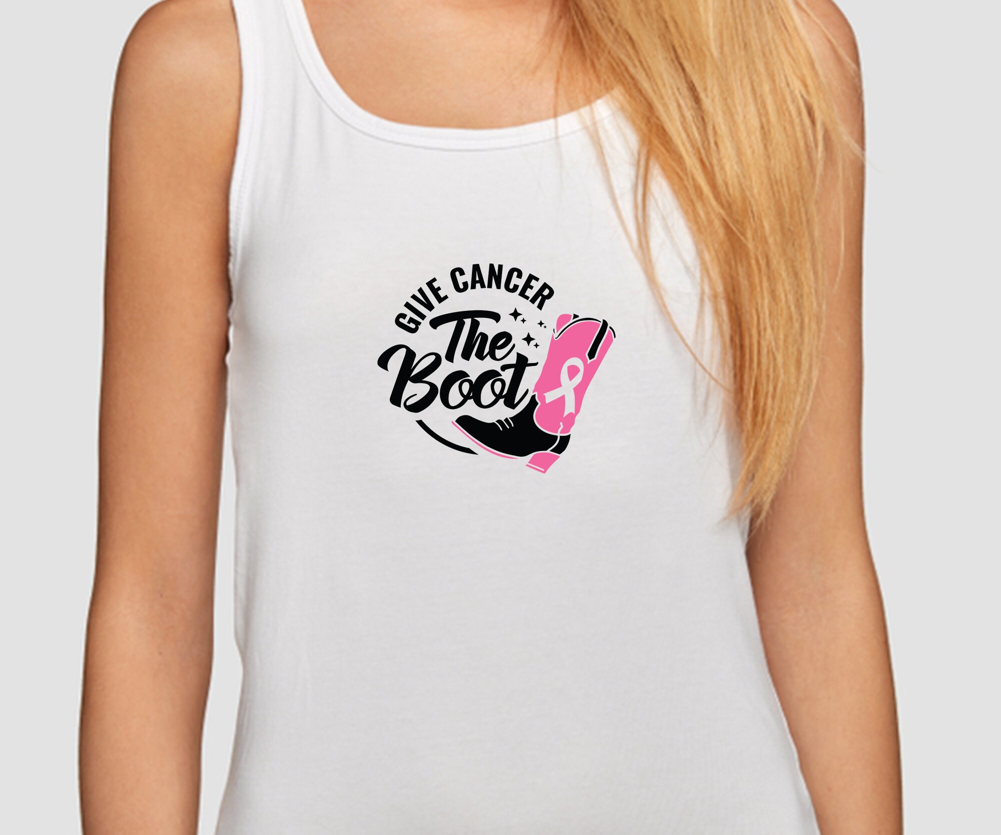 Give Cancer the Boot SVG, Cowboy Boot Svg, Cricut, Cut File, Breast ...