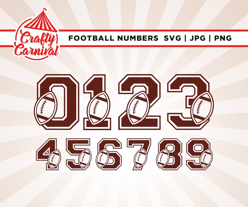 Football Player Numbers Svg, Football Svg, Number Cut File, Cricut ...
