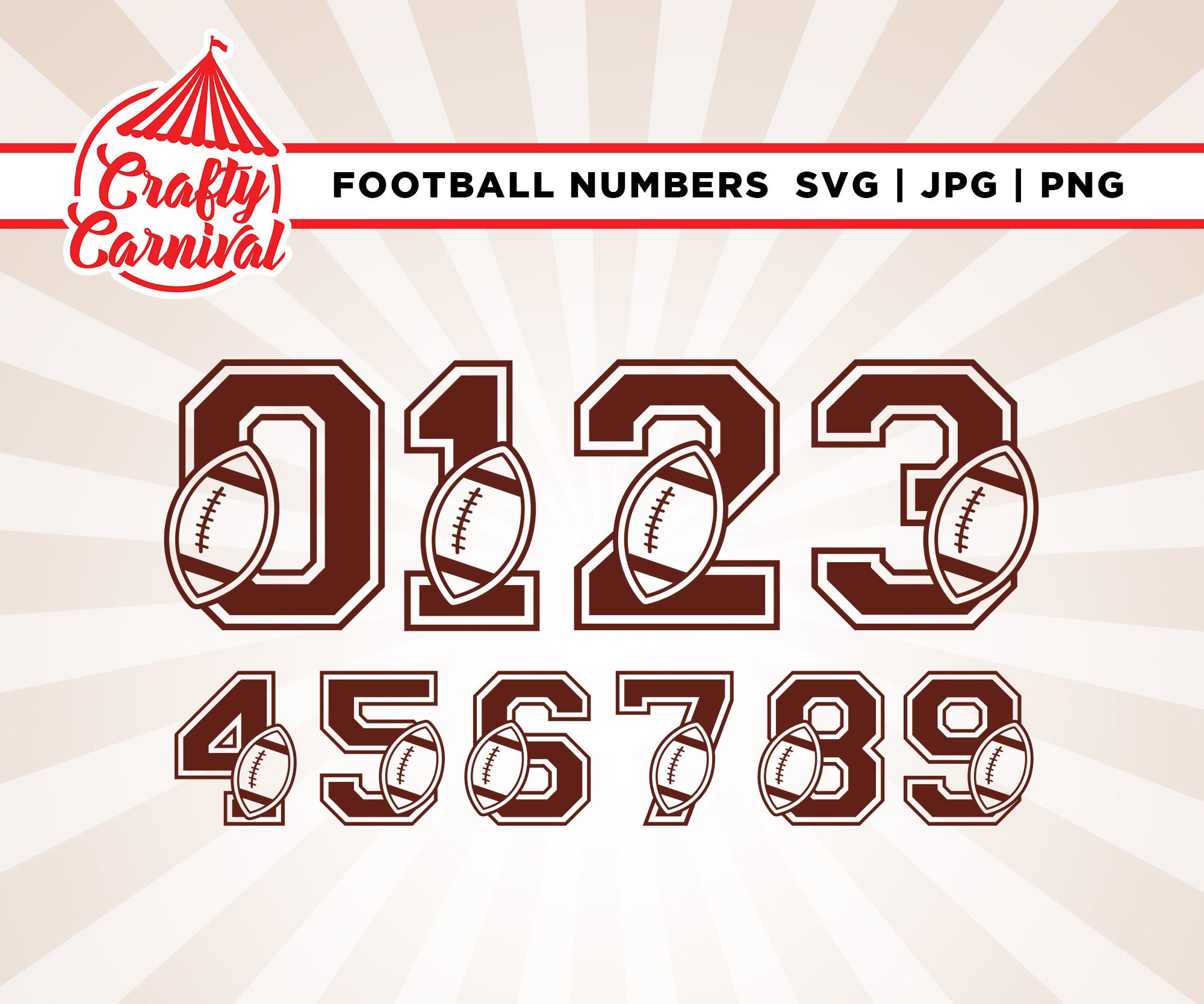 Football Player Numbers Svg, Football Svg, Number Cut File, Cricut ...